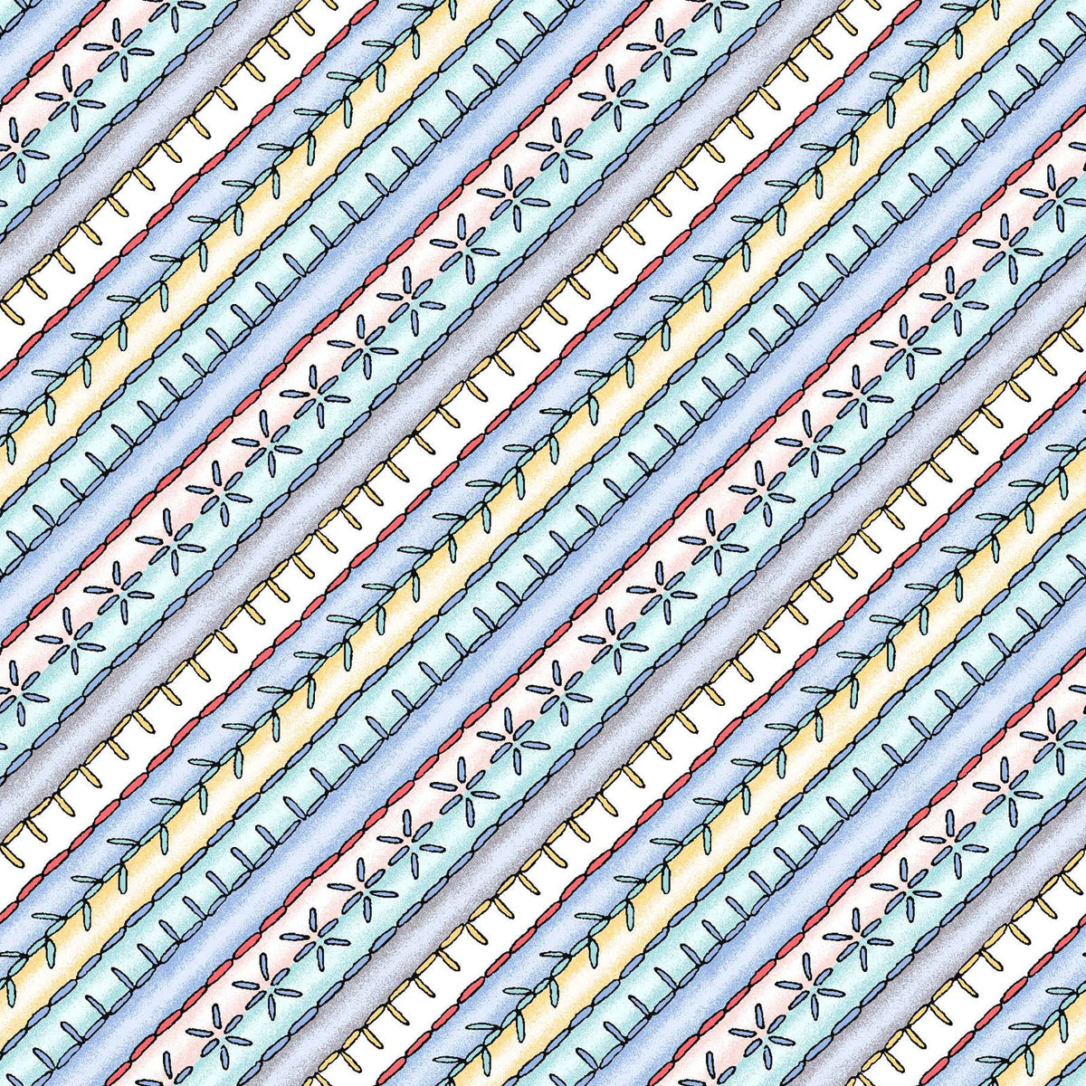 Bias Stripe Cotton Fabric MAS9897-QS Measure Twice by Kris Lammers for ...